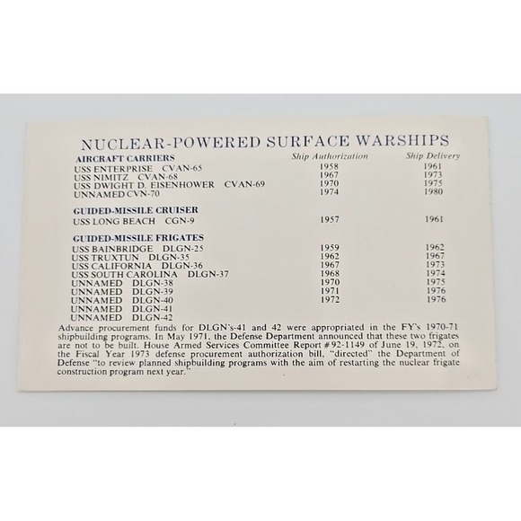US Navy | Other | Us Navy Nuclear Power Surface Warships Pamphlet ...